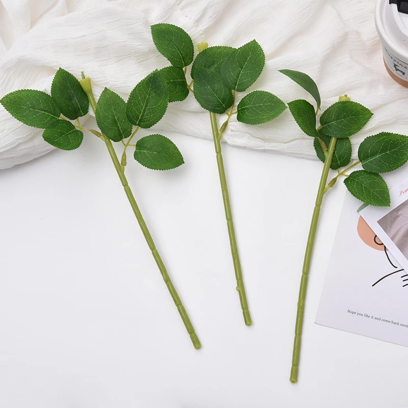 10pcs Artificial Green Flower Stem DIY Floral Material Craft Material ...