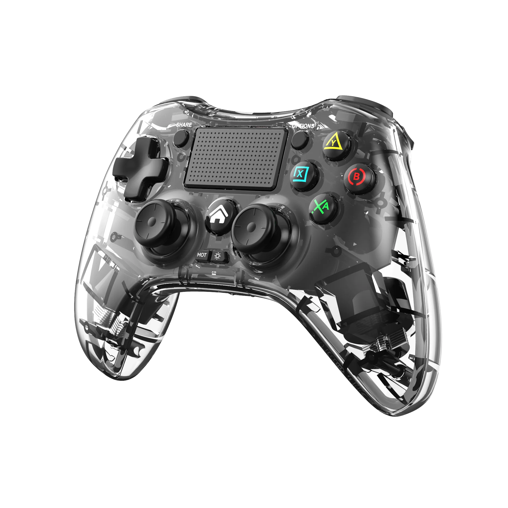 Une manette - Manette de jeu sans fil transparente colorée pour Console ...