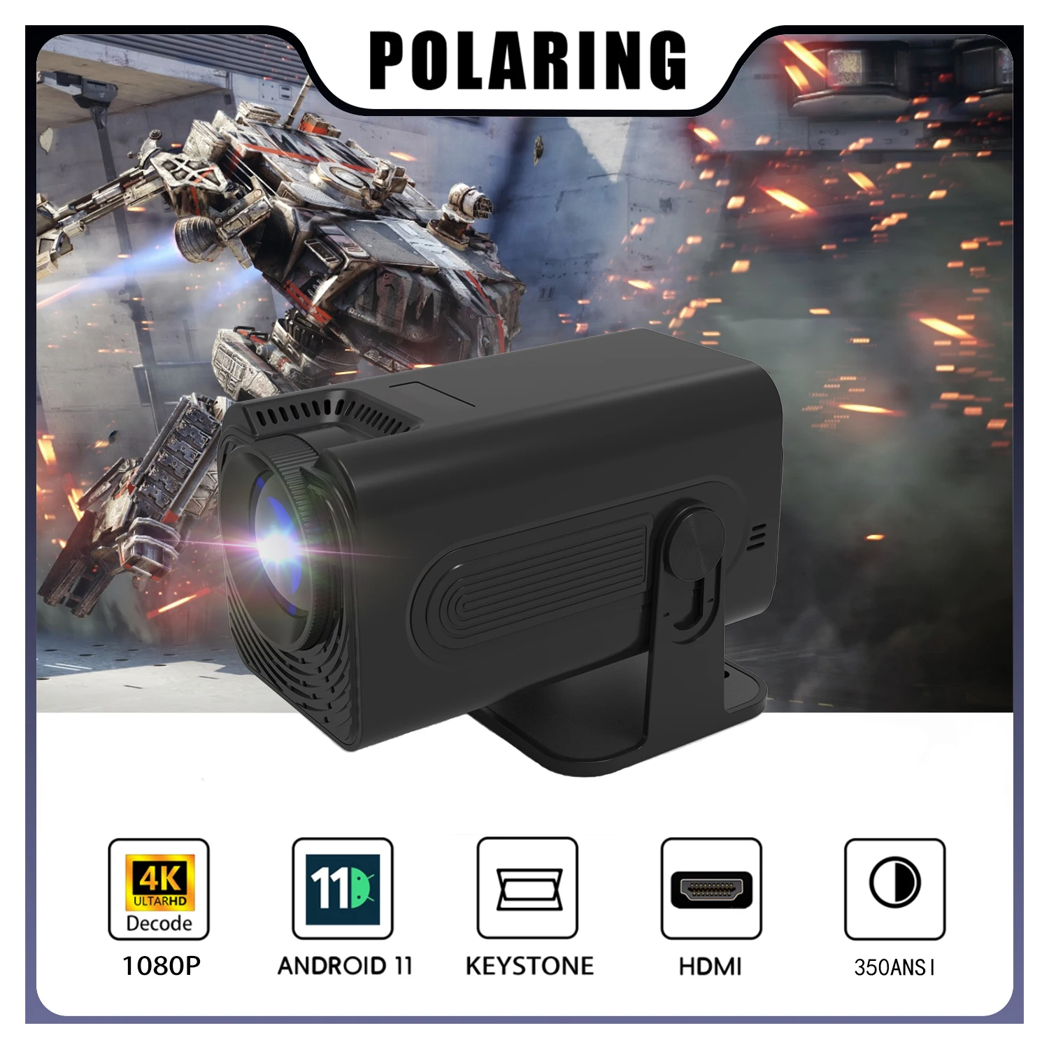 Polaring-P50-Projector-Amlogic-Android-5G-Wifi-BT-350Ansi-Cinema-Home ...
