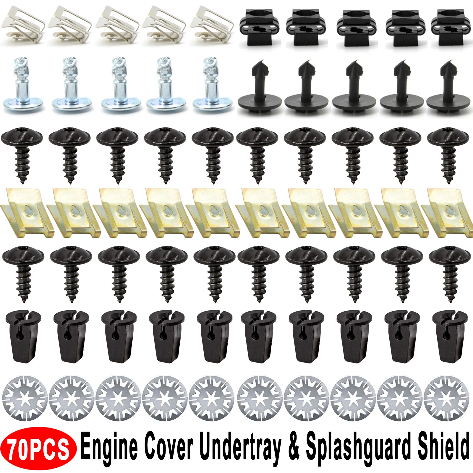 70x Undertray Engine Under Cover Fixing Clips Exhaust Heat Shield Nut Washers Trim Panel Mud ...