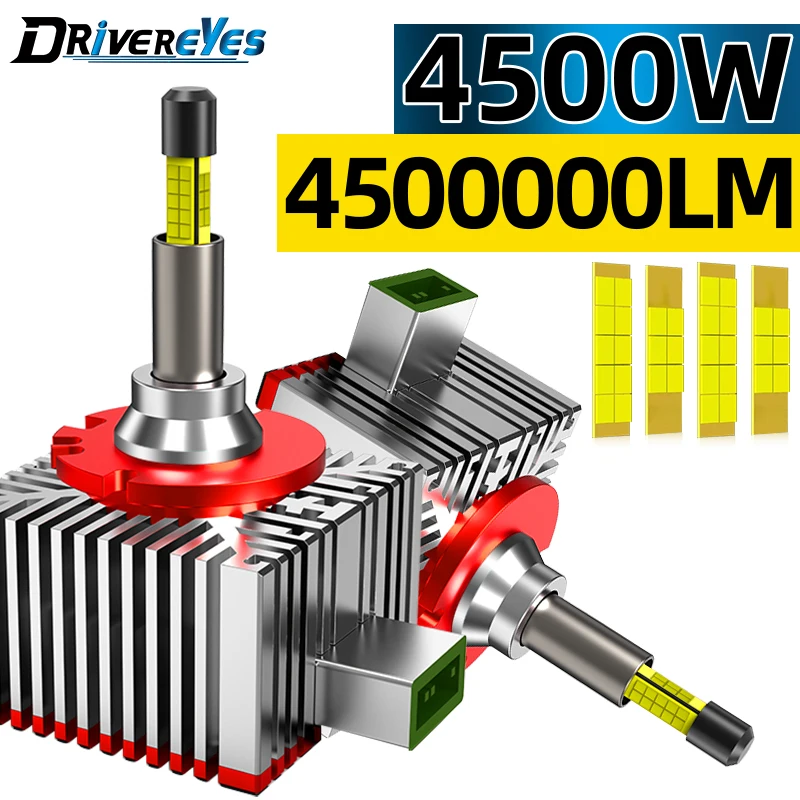 360 Degree D3S Led Headlights 4500W 4500000LM 6000K HID D1S D3S D8S D1R ...
