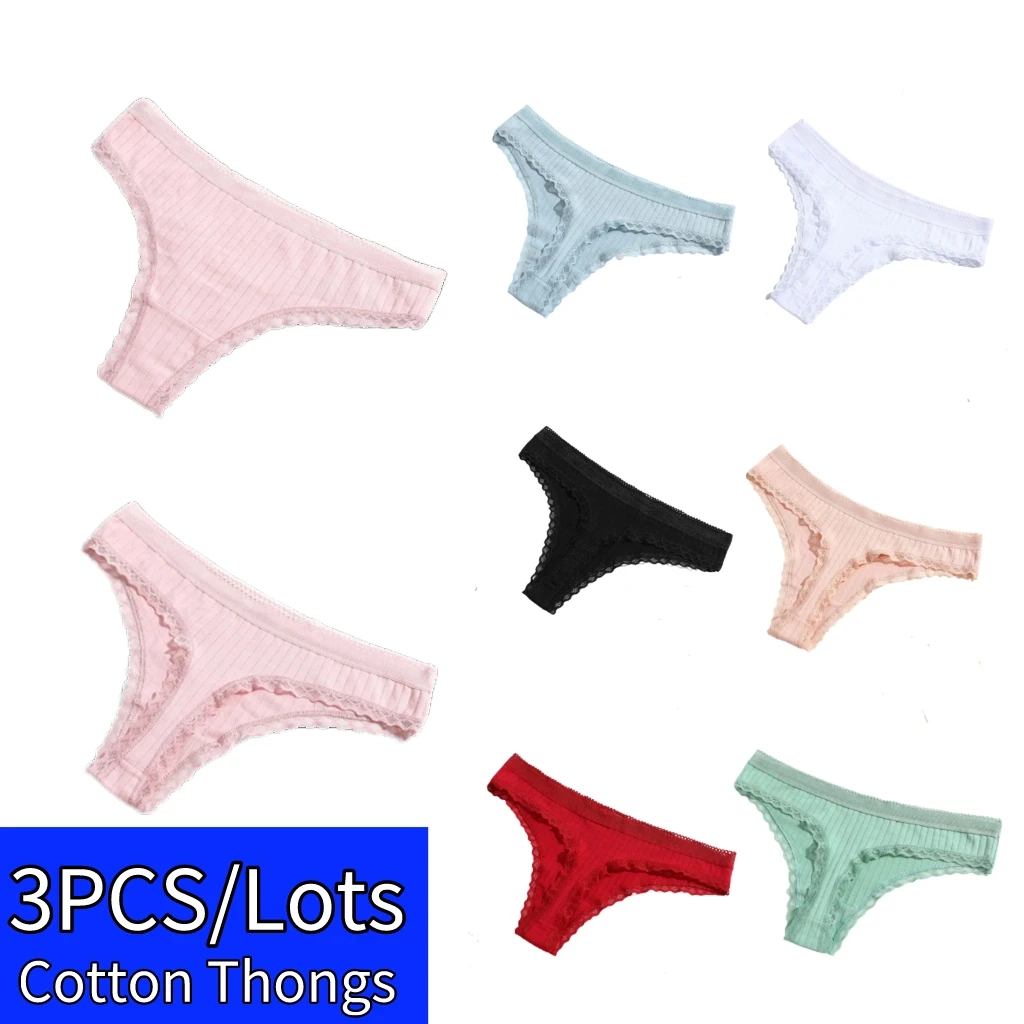 3PCS-Lots-Cotton-Women-Thongs-Oversize-Summer-String-Femme-Sexy-Low ...
