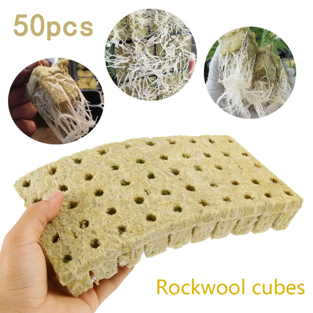 50pcs-Rock-Wool-Grow-Cubes-Propagation-Cloning-Seed-Plant-Cubes ...
