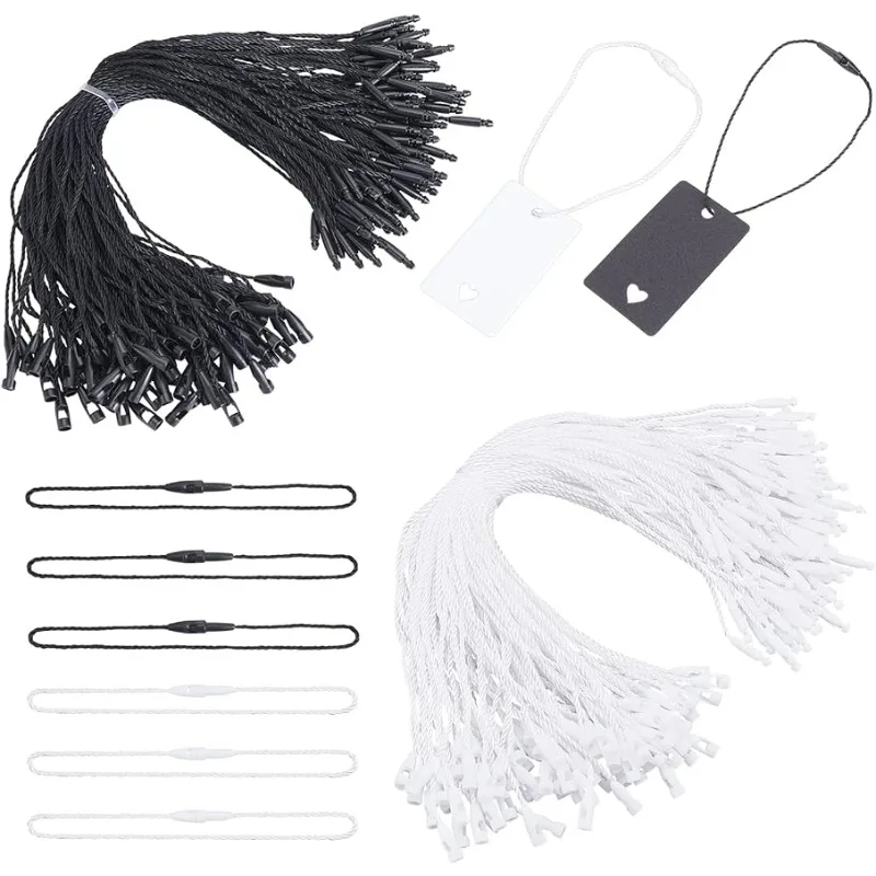 600pcs-Nylon-Hang-Tag-String-Black-White-Price-Tag-String-9-4-Snap-Lock ...