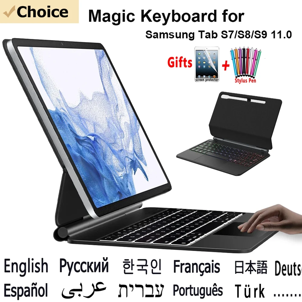 Clavier-magique-pour-Samsung-Galaxy-Tab-Tab-S7-S8-S9-11-T870-X700 ...
