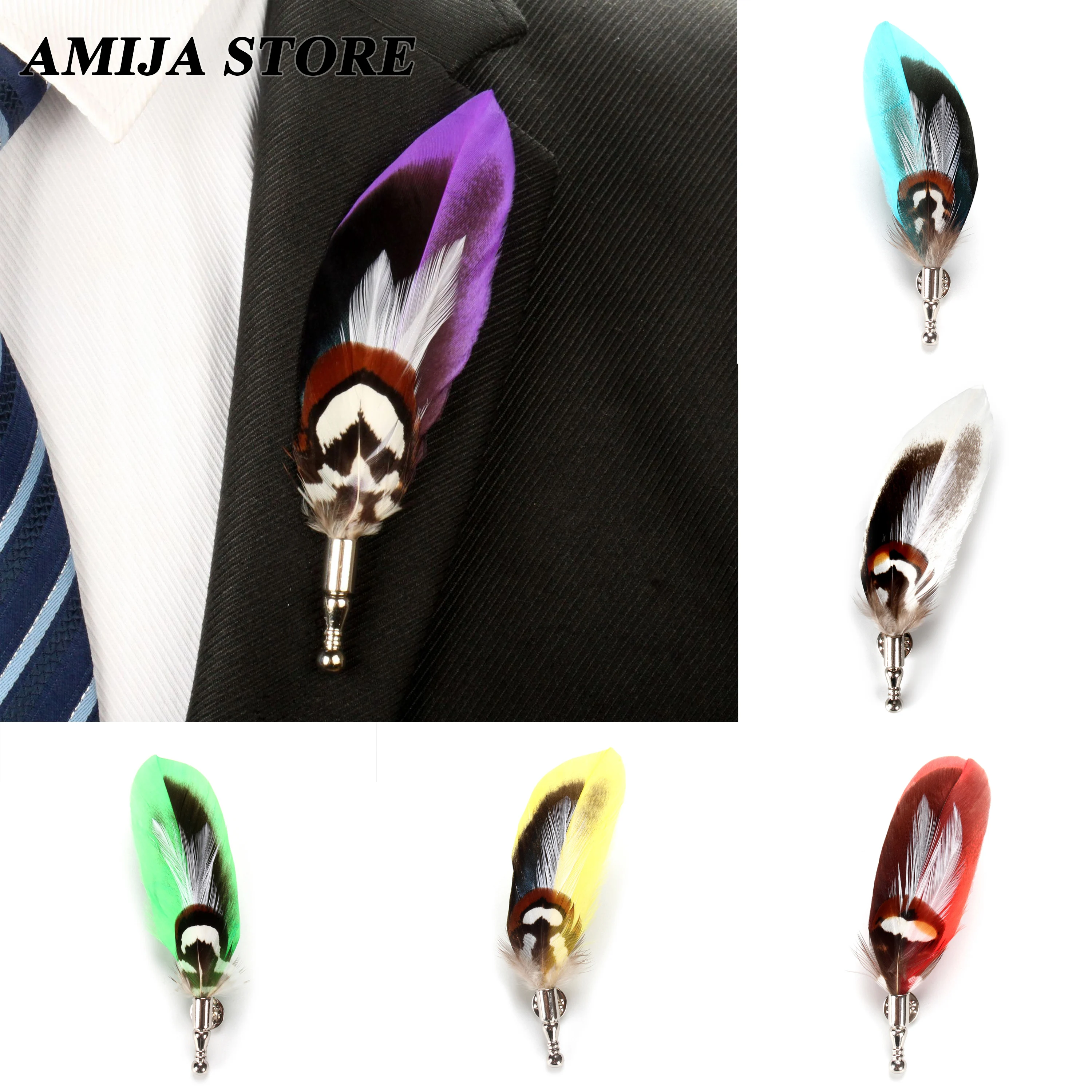 Broche-de-pluma-curvada-de-moda-hecho-a-mano-de-dise-ador-Pin-de-solapa ...