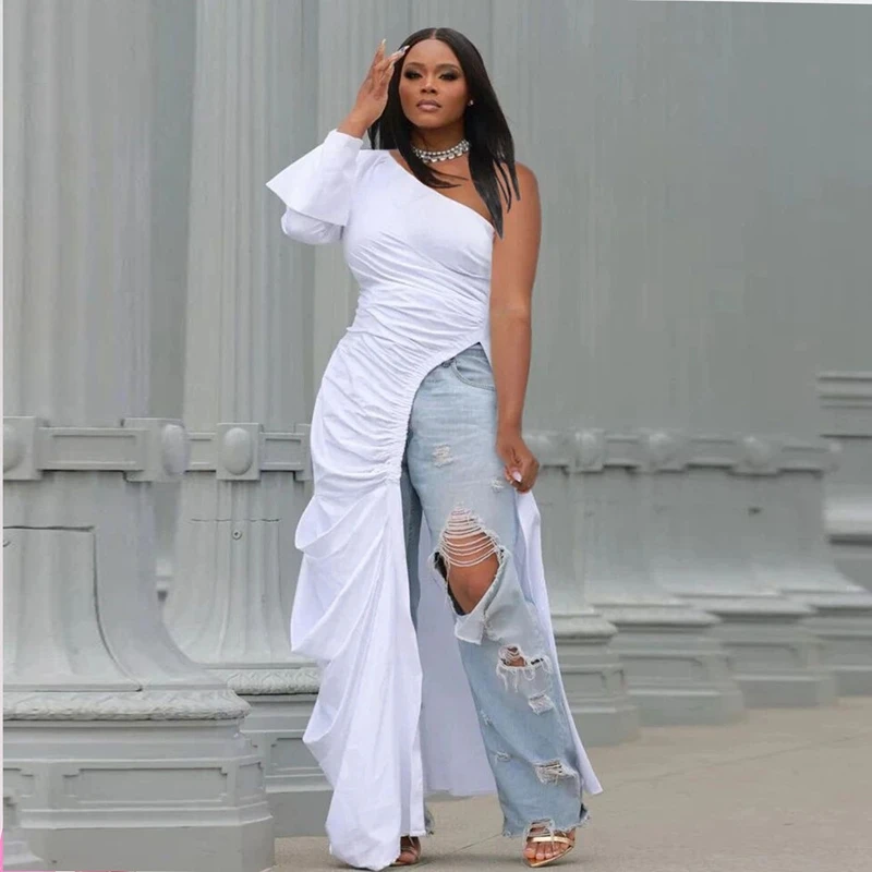 One Shoulder Sleeve Shirt