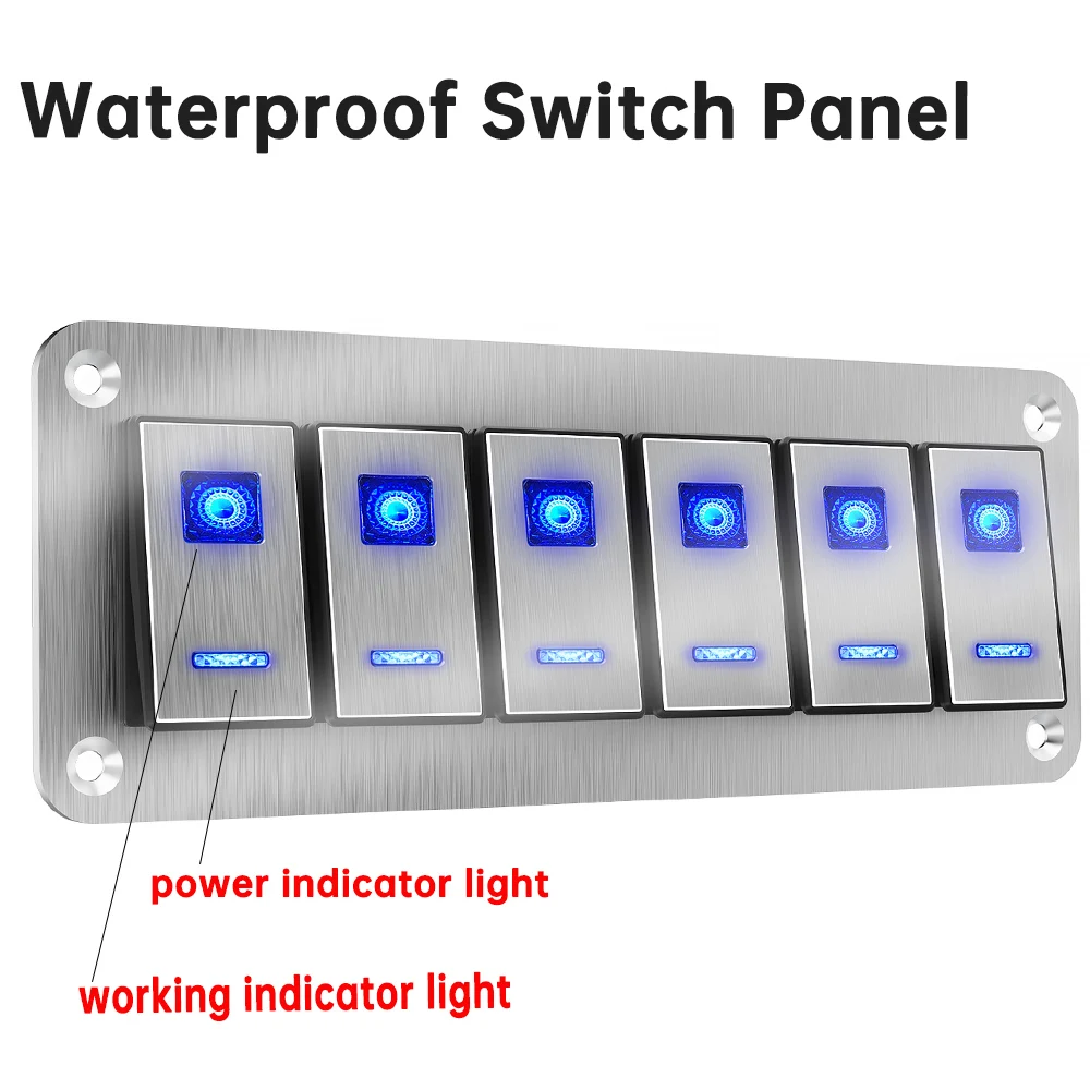 2-3-4-6-8-Gang-12v-Rocker-Switch-Panel-Car-Boat-Control-Panel ...
