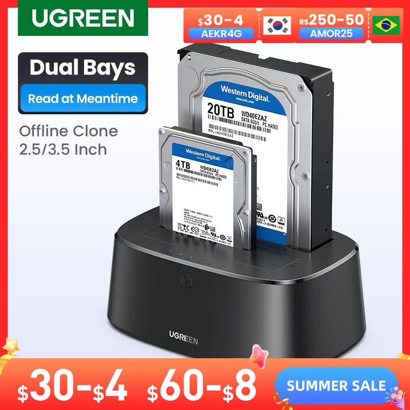 Ugreen – Station D'accueil Pour Disque Dur Sata Vers Usb 3.0, Adaptateur Pour 2.5 3.5 Ssd ...