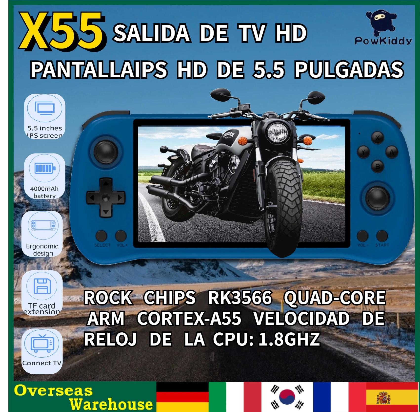 POWKIDDY-consola-de-juegos-port-til-X55-RK3566-512GB-OpenSource ...