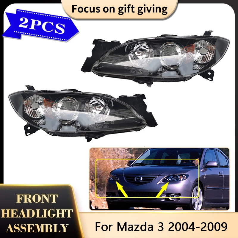 For-Mazda-3-Sedan-2004-2005-2006-2007-2008-2009-Front-Headlight-Halogen ...
