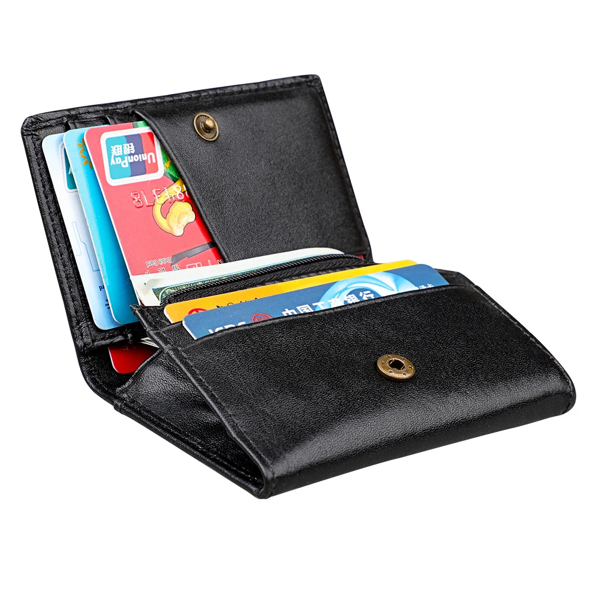 Genuine Leather Small Card Wallet For Men Slim Coin Purse Mini Money ...
