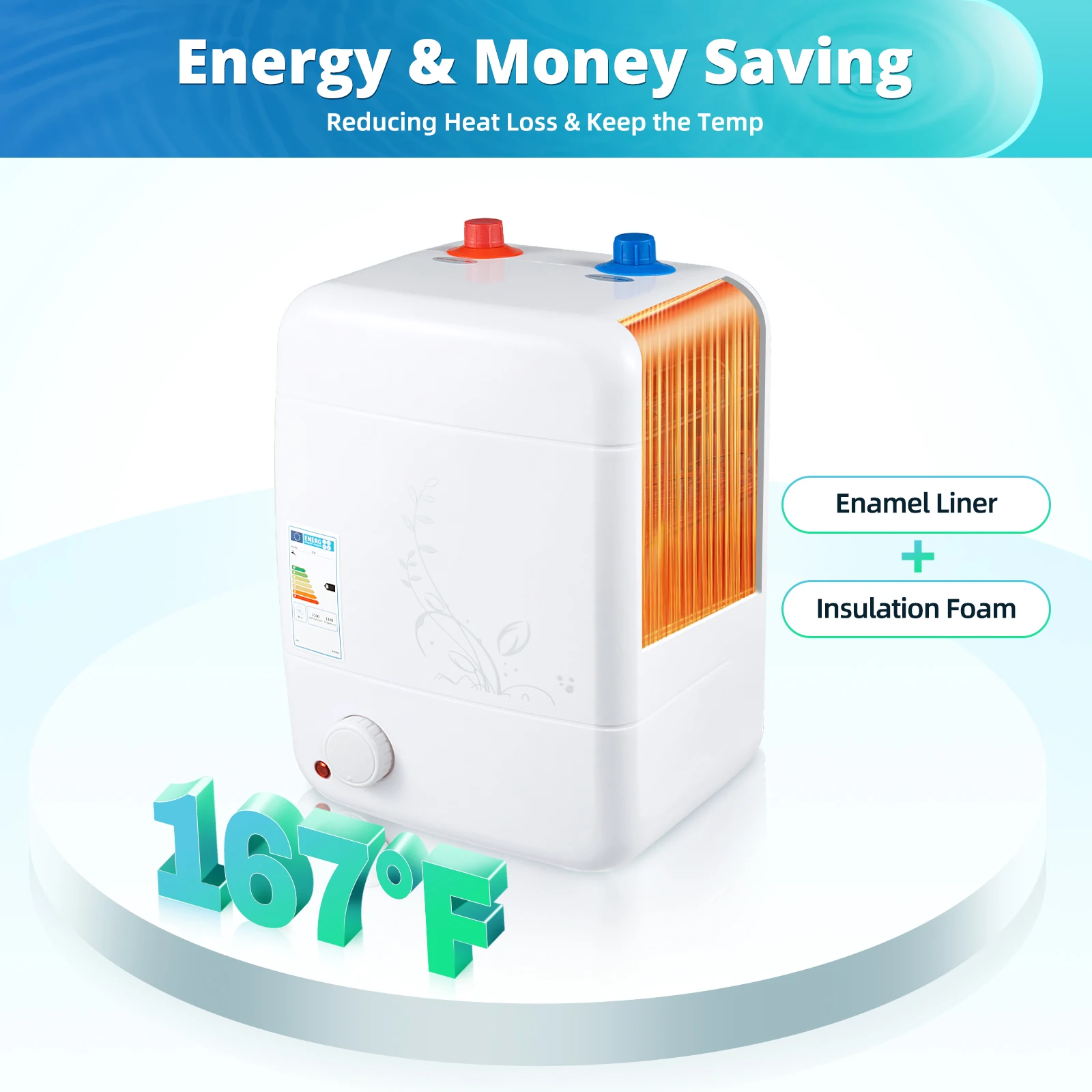 Electric Hot Water Storage Tank Water Heater Boiler Kitchen Under Sink ...