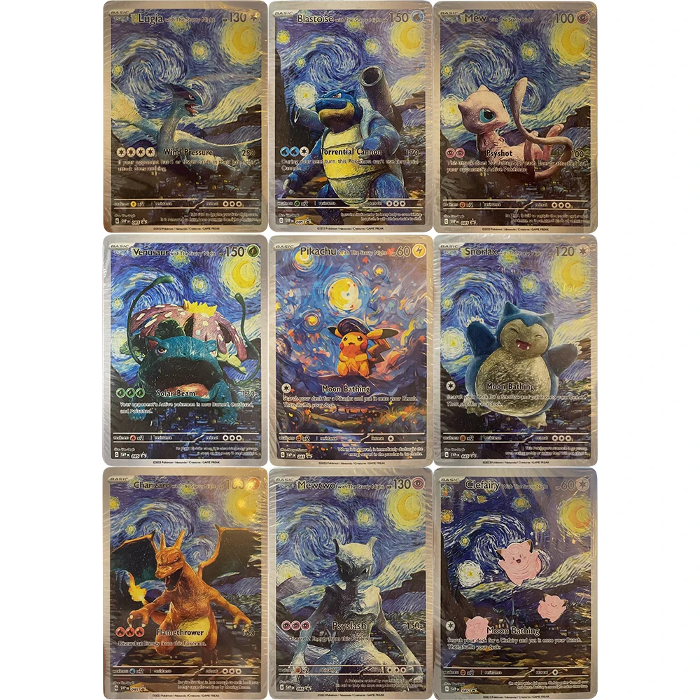 Anime-PTCG-X-Van-Gogh-Collection-Card-Lugia-Mew-Vensaur-Charizard ...