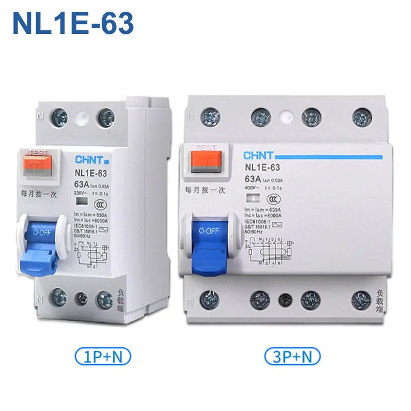 Nl1E-32-1P-N-3P-N-25A-40A-63A-Electromechanic-Residual-Current-Circuit-Breaker-Differential ...