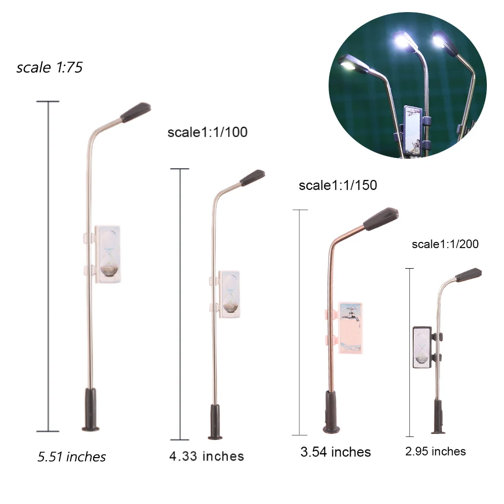 Scale-1-75-100-150-200-Miniature-Street-Lamp-Model-3V-Led-Light-For ...