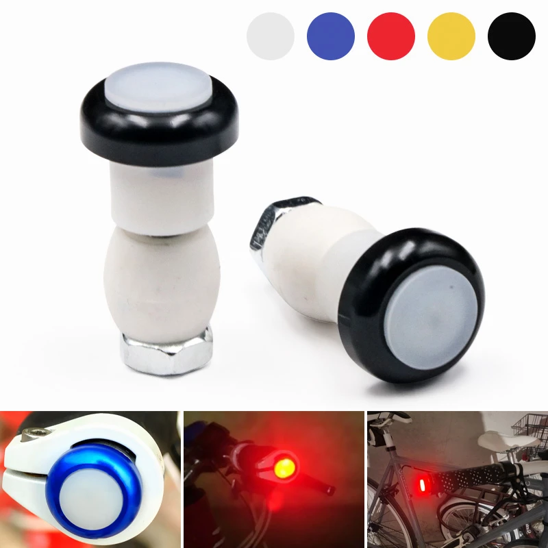 2 Pieces/Set Safety Cycling Bike Turn Signal Handle Bar End Plug LED ...
