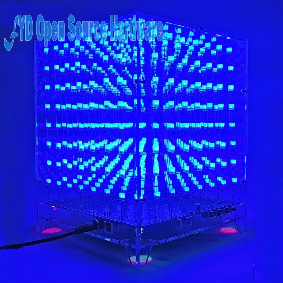 1set-8x8x8-3D-LED-LightSquared-DIY-Kit-White-LED-Blue-Ray-3mm-LED-Cube ...