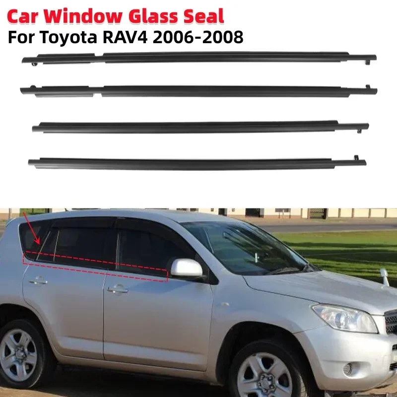 4Pcs-Car-Side-Window-Glass-Seal-Auto-Side-Door-Weatherstrip-Rainproof ...