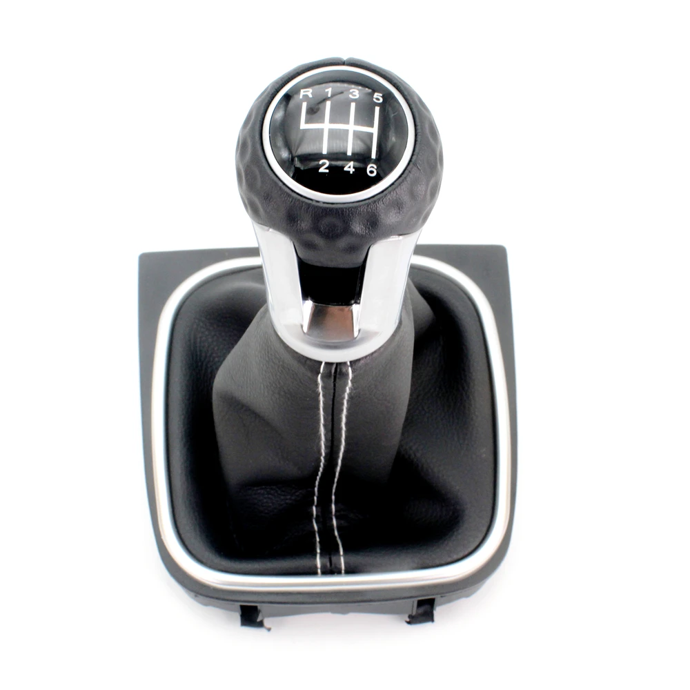 6-Speed-Manual-Stick-Gear-Shift-Knob-with-PU-Leather-Boot-For-Golf5-6 ...