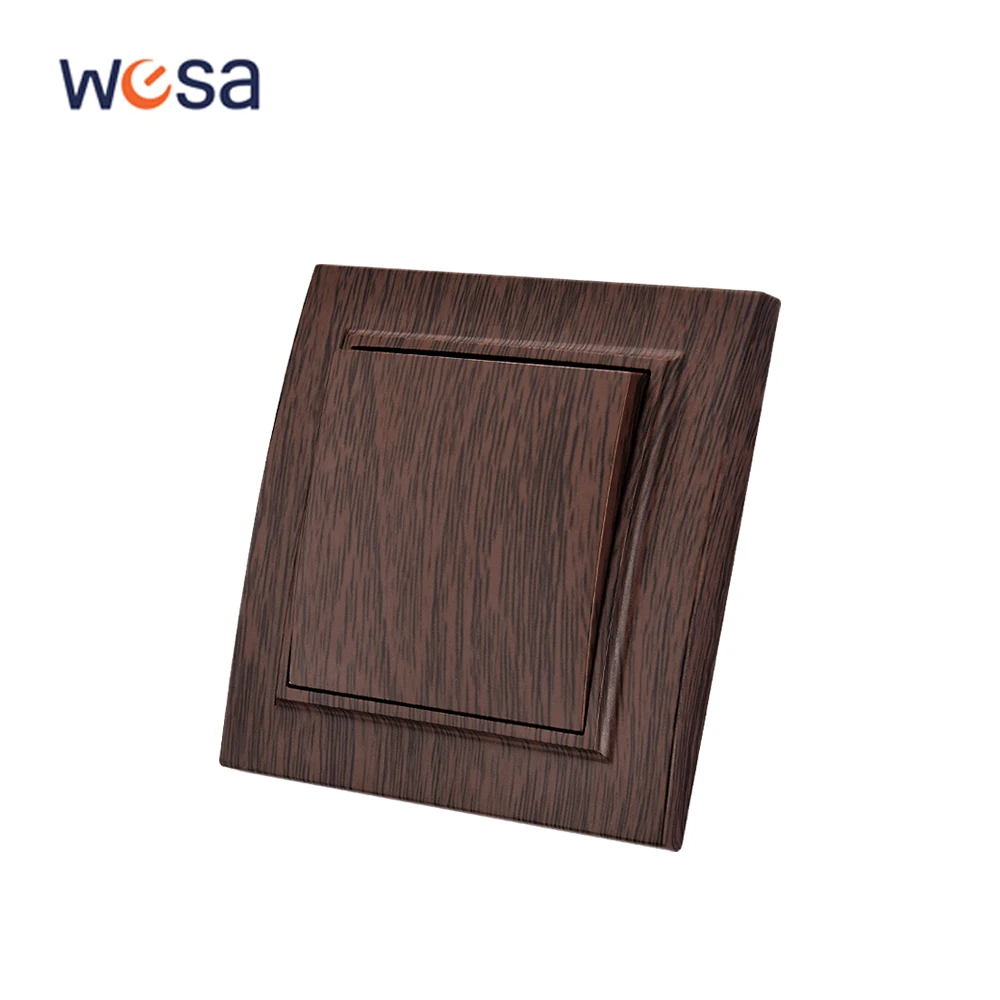 WESA-Brown-Wooden-Frosted-Light-Wall-Switch-Flame-retardant-Plastic ...