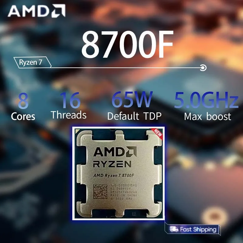 AMD Ryzen 7 8700F CPU Processor R7 8700F 8-Core 16-Thread 5.0GHz 4NM ...