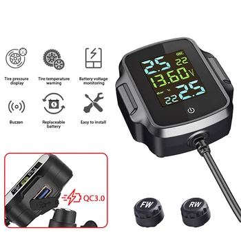 TPMS Motorcycle Tire Pressure Monitoring System With 2 Exteral Sensors ...