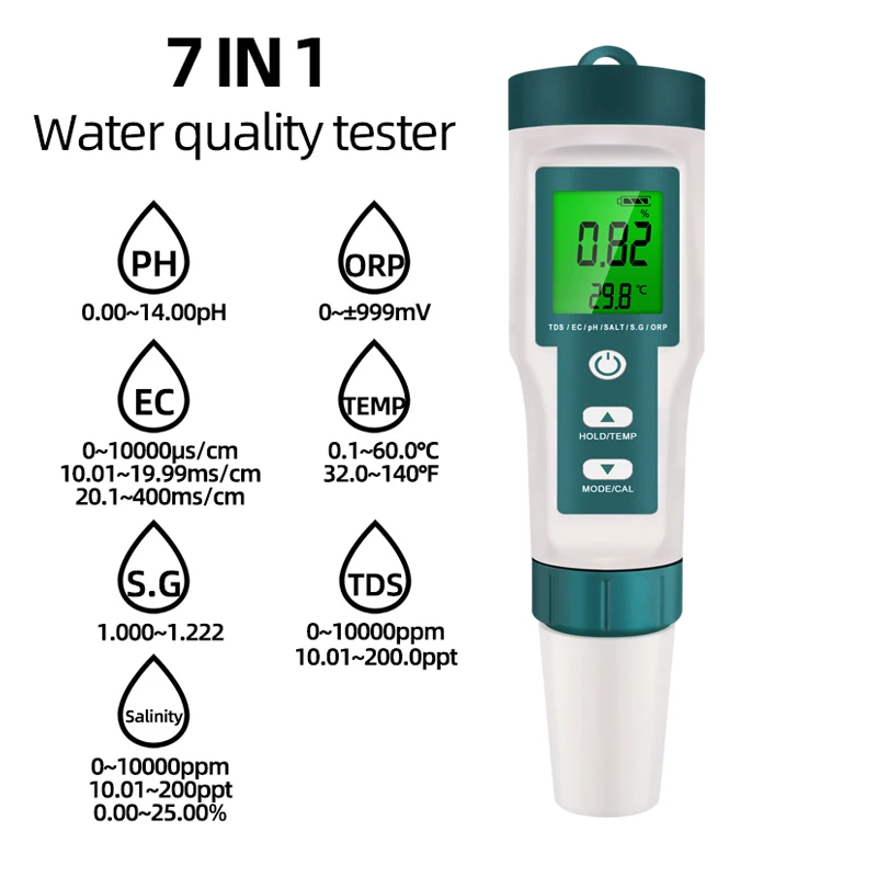 7-In-1-PH-Meter-ORP-Meters-TDS-Salinity-Testers-EC-Temp-Detector-Water ...