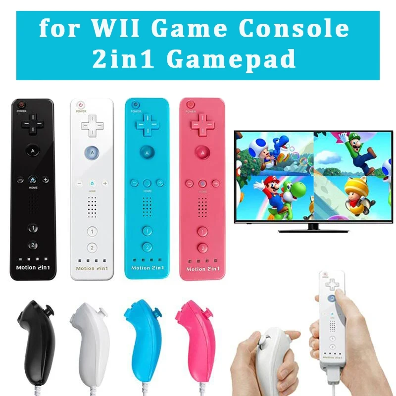 For-Nintendo-Wii-Wii-U-Game-Controller-2-In-1-Set-Wireless-Remote ...