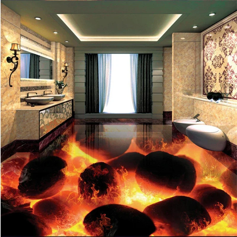 Custom 3d floor stickers fantasy cool sky outdoor visual impact tile ...