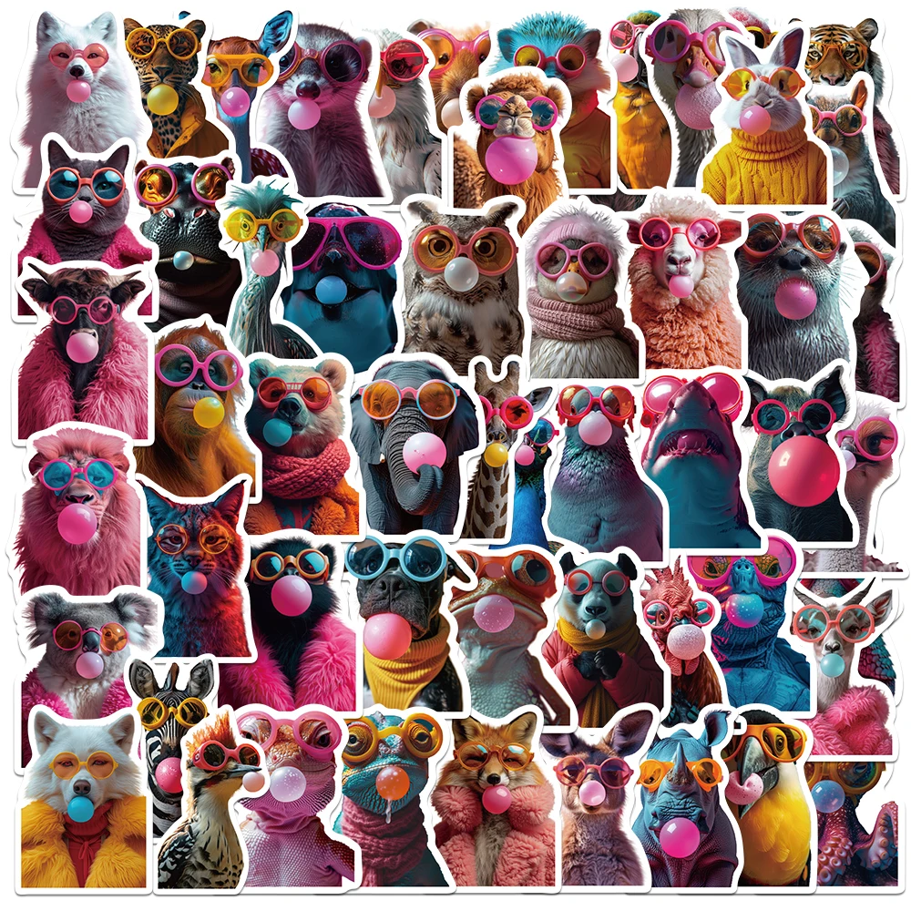 55pcs-Cartoon-Cute-Blowing-Bubbles-Animals-Graffiti-Stickers-for-Guitar ...