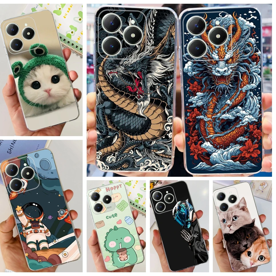 For-Realme-C63-C61-Phone-Cover-Case-Cool-Cartoon-Dragon-Space-Man-Cat ...