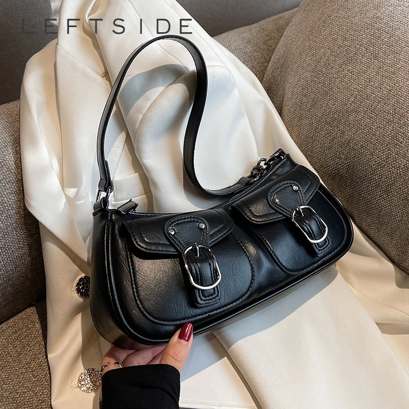 LEFTSIDE Fashion Leather Shoulder Side Bag for Women 2022 Tend Female ...