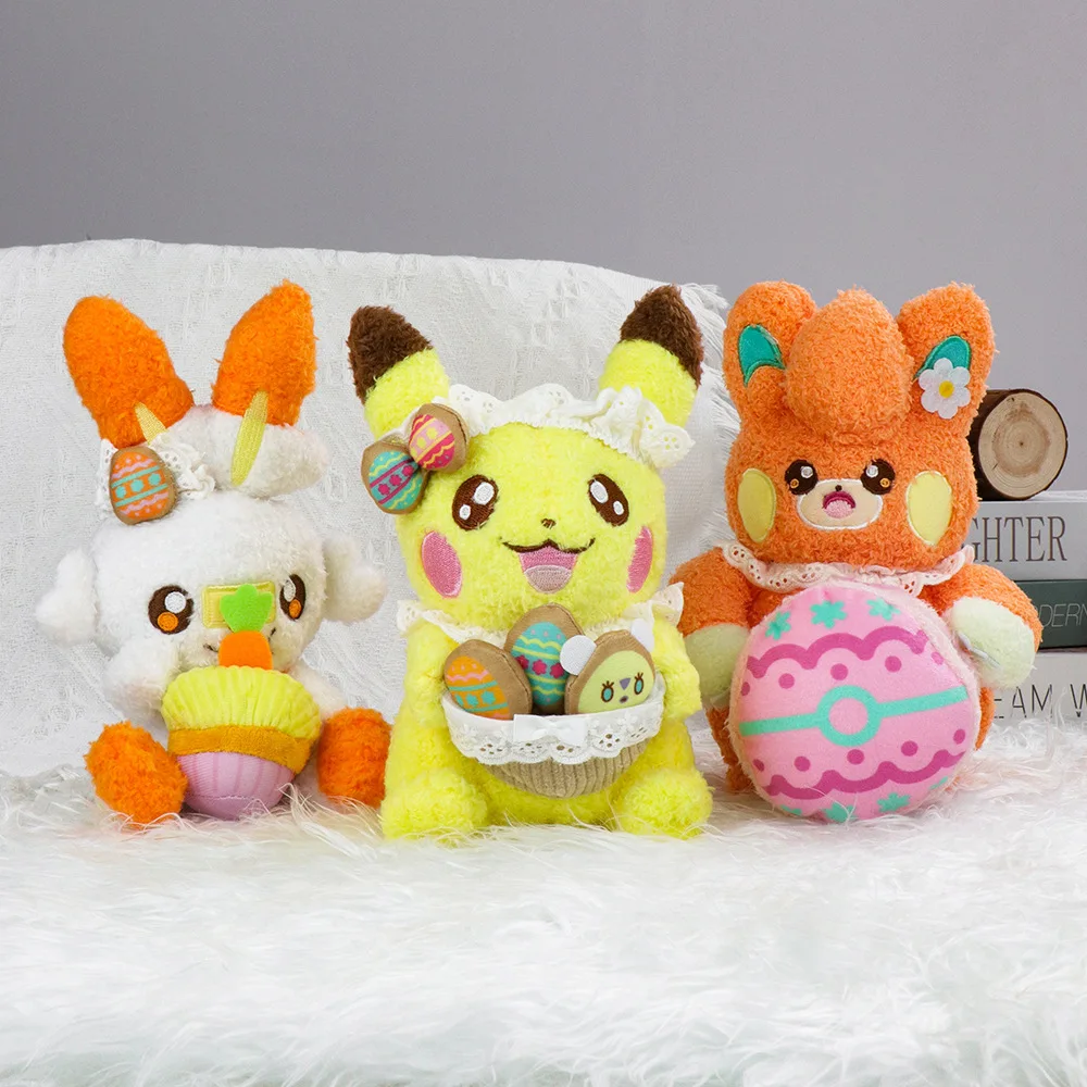 Lovely Pokemon Plush Pikachu Easter Series Scorbunny Eevee Pawmi ...