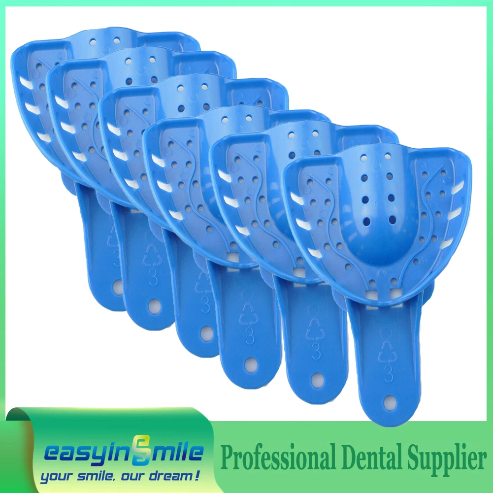 6pcs-pack-Dental-Impression-Tray-Perforated-Plastic-Orthodontic ...