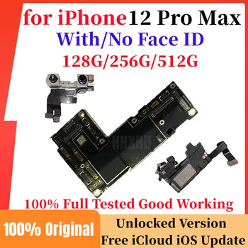 Original Unlocked Motherboard for iPhone 12 Pro Max Mainboard with Face ...