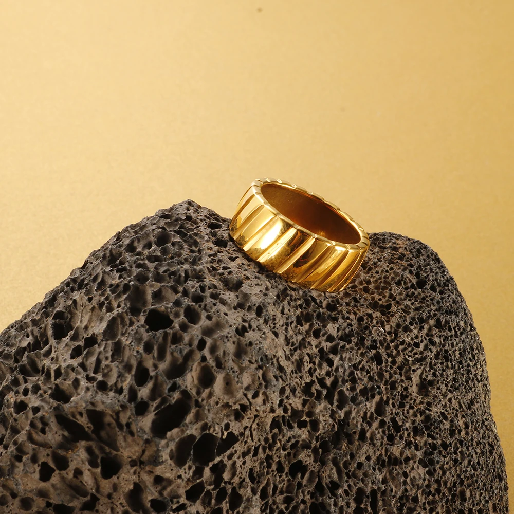 Twill-Weave-Chunky-Ring-For-Women-Non-Tarnish-Waterproof-Jewelry ...