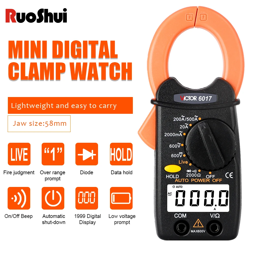 Victor-6017-Mini-Digital-Clamp-Meter-Pliers-Ammeter-Pocket-Electrical ...