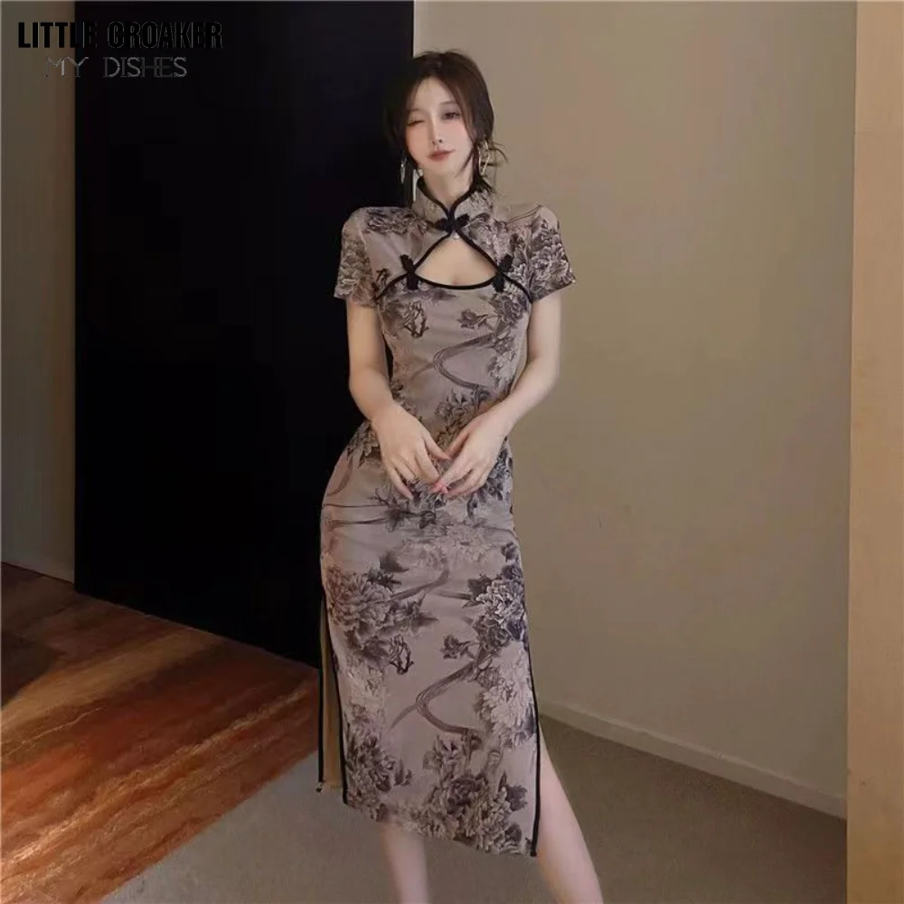 Vintage-Chinese-Style-Retro-Cheongsam-Printed-Qipao-New-Year-Party ...