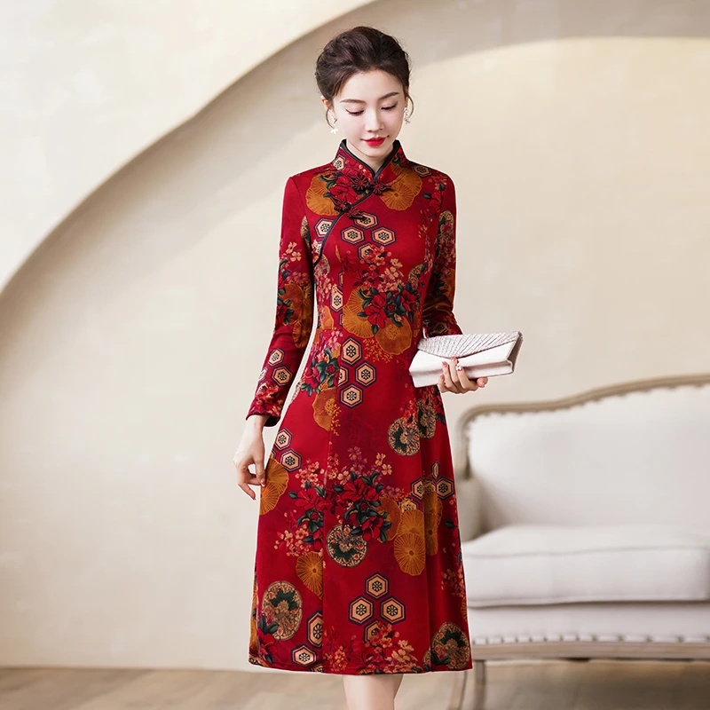 Evening Chinese Style Dress Elegant Spring and Autumn Women New ...