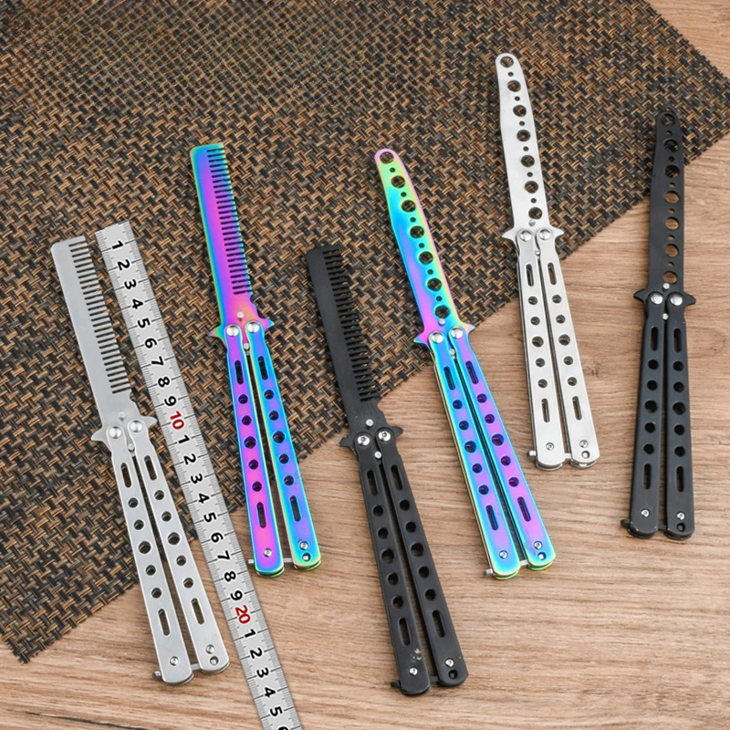 Portable-Butterfly-Training-Knife-Foldable-CSGO-Balisong-Trainer-Pocket ...