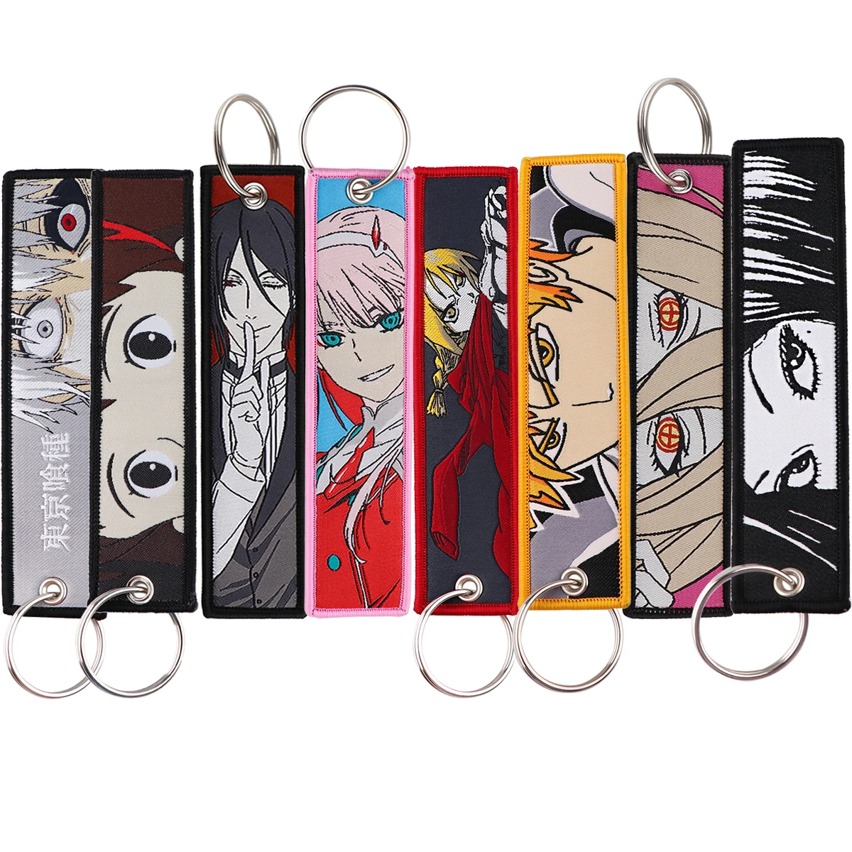 Japanese Anime Series Tokyo Ghoul Chain Keychain Embroidery Key Fobs ...