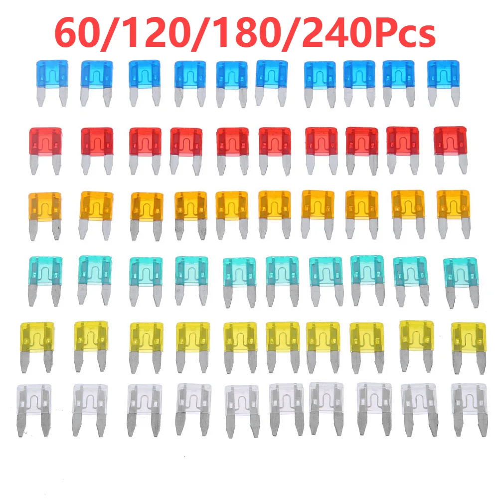 60-240Pcs-Auto-Car-Truck-Mini-Car-Fuses-Automotive-Blade-Type-Micro ...