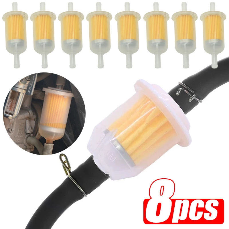 1-8Pcs-Car-Gasoline-Oil-Filter-Pipes-6MM-8MM-Universal-Inline-Gas-Fuel ...