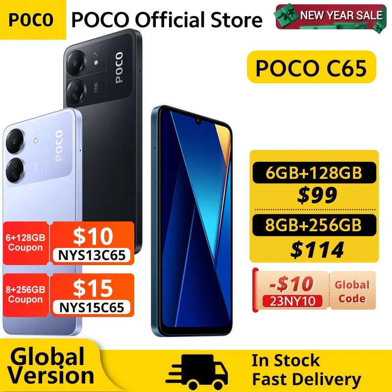 POCO-C65-Global-Version-128GB-256GB-MediaTek-Helio-G85-Octa-Core-NFC ...