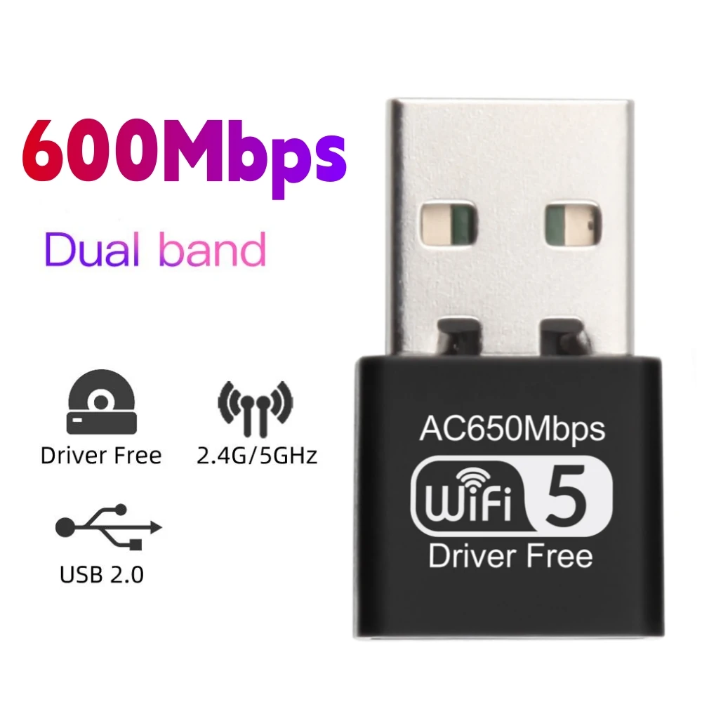 650Mbps USB WiFi Network Card Dual Band 2.4G 5GHz WiFi 5 Free Driver ...