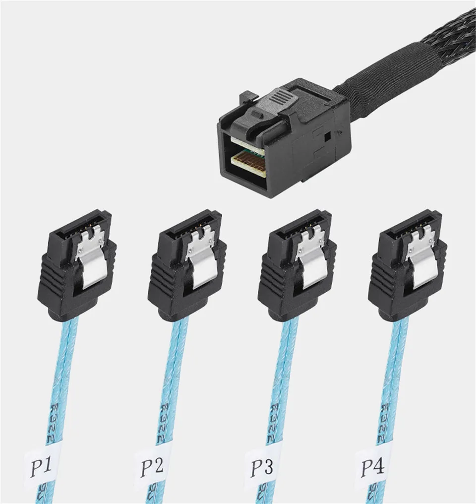 Sata To 8 Pin Mini SAS To 4 SATA Cable (SFF-8643) | 0.5M/1M Internal ...