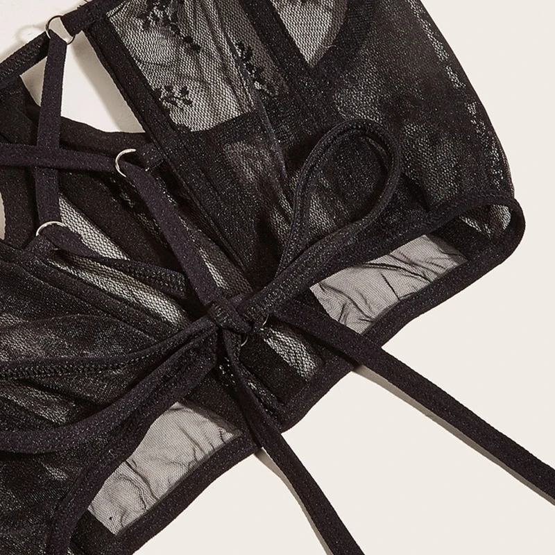 Sexy Women Top Corset with Dangle Pearl Chain Woman Lace Lift Up ...