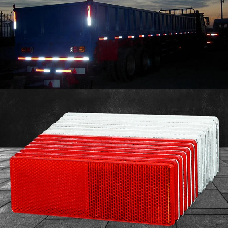 4-6-8PCS-Truck-Motorcycle-Adhesive-Rectangle-Plastic-Reflector ...