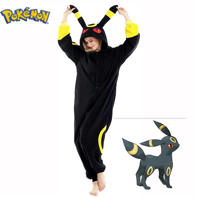 Pokemon Cosplay Costume Pajamas Adults Umbreon Onesie Women One-Piece ...